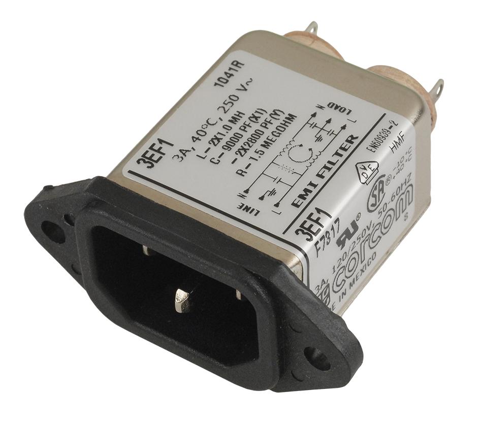 3EF1 - Corcom - Te Connectivity - Filtered IEC Power Entry Module, IEC ...