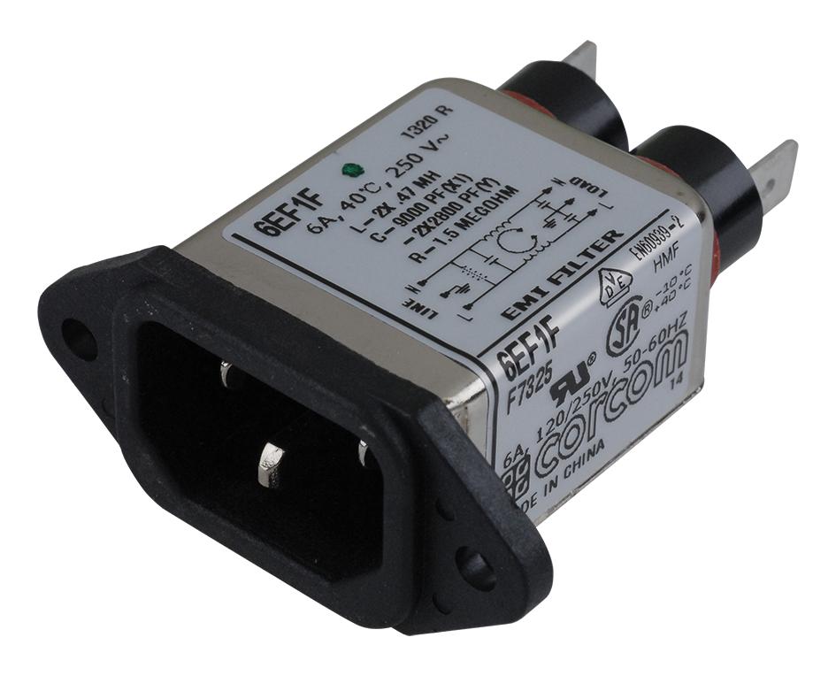 6EF1F - Corcom - Te Connectivity - Filtered IEC Power Entry Module, IEC ...