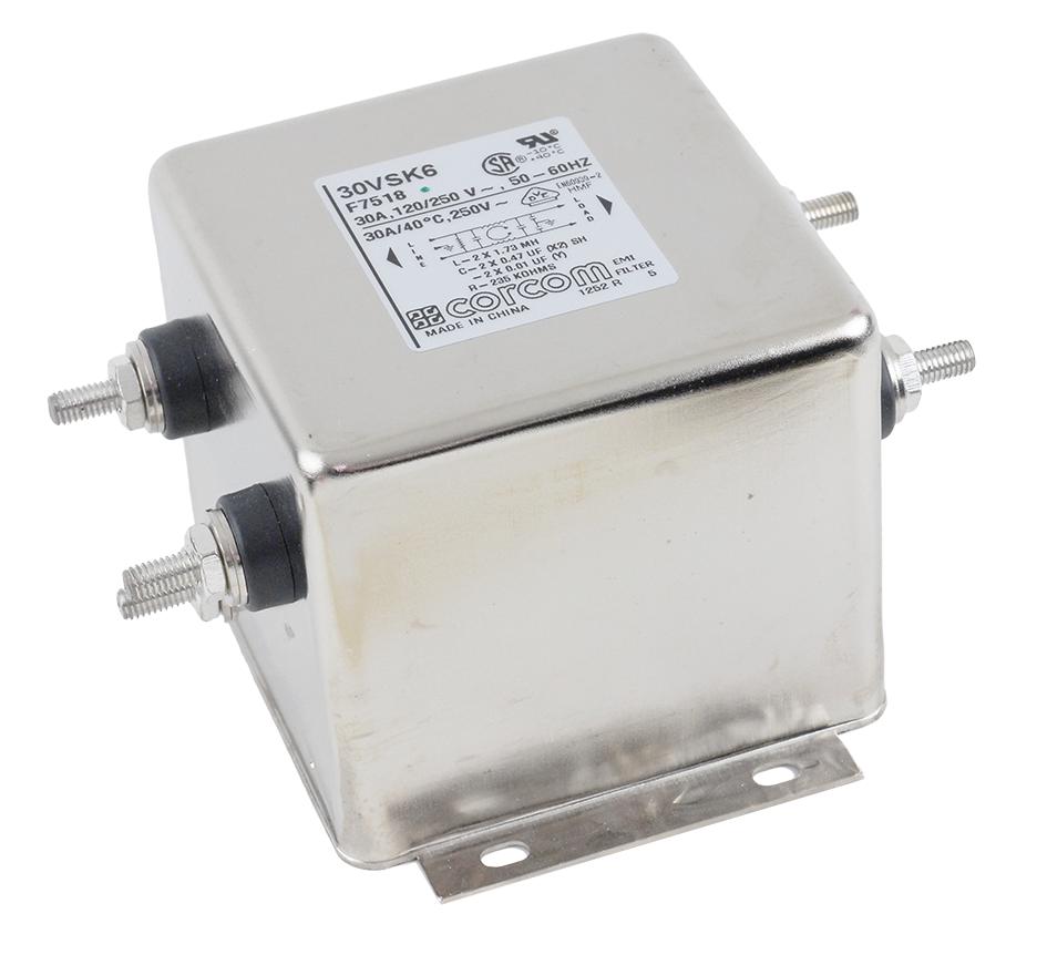 30VSK6 - Corcom - Te Connectivity - Power Line Filter, Chassis, General ...
