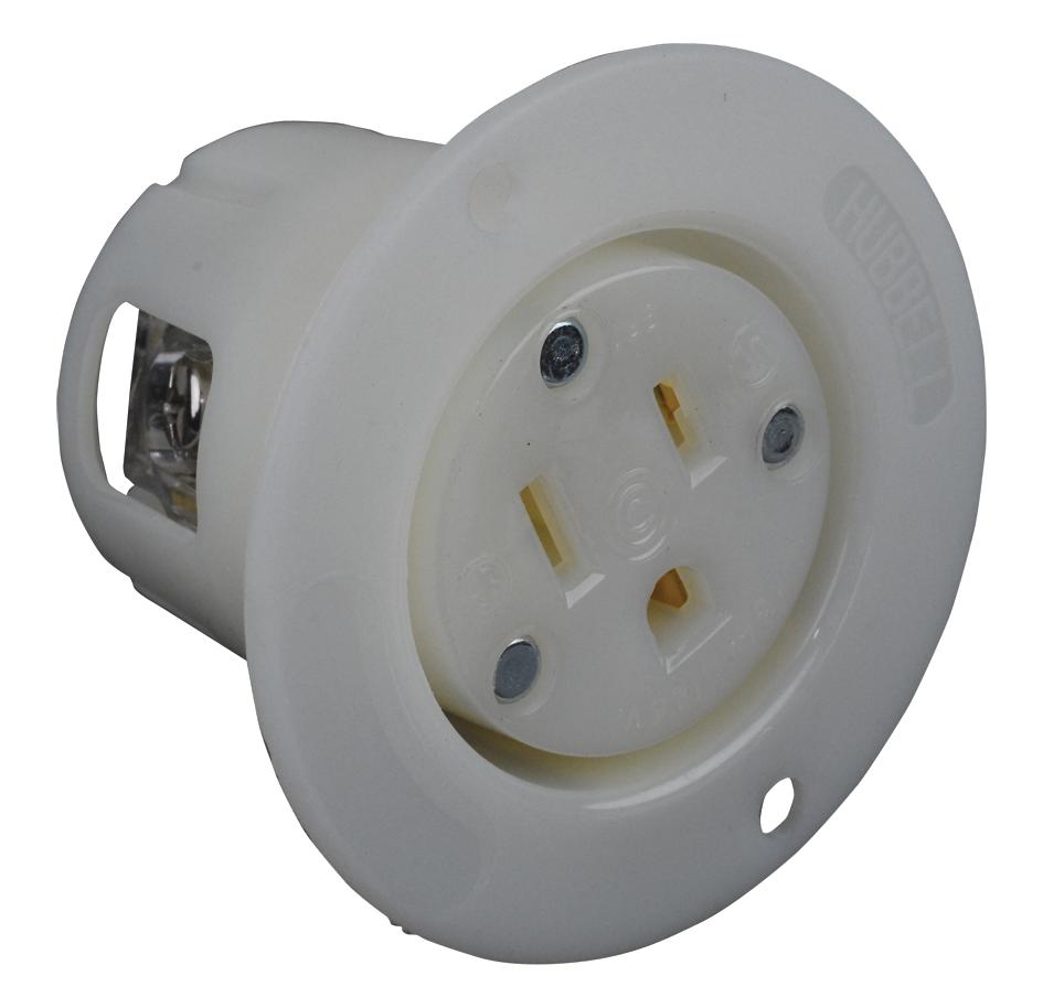 HBL5279C - Hubbell Wiring Devices - Power Entry Connector, Flanged ...