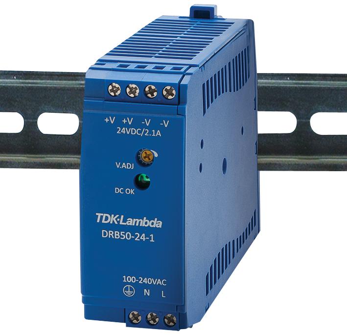 DRB50-24-1 - Tdk-lambda - AC/DC DIN Rail Power Supply (PSU), 1 Output ...