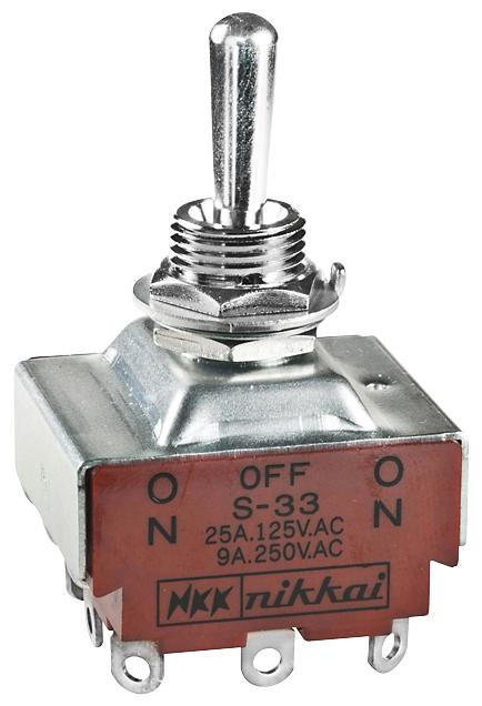 S33 - Nkk Switches - Toggle Switch, On-Off-On, 3PDT
