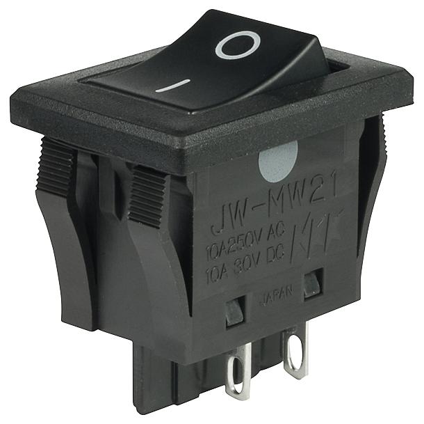 JWMW21RA2A - Nkk Switches - Rocker Switch, On-None-Off, DPST