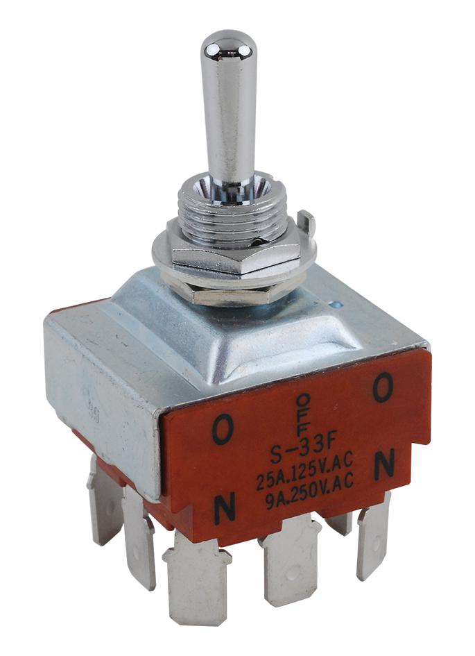 S33F - Nkk Switches - Toggle Switch, On-Off-On, 3PDT