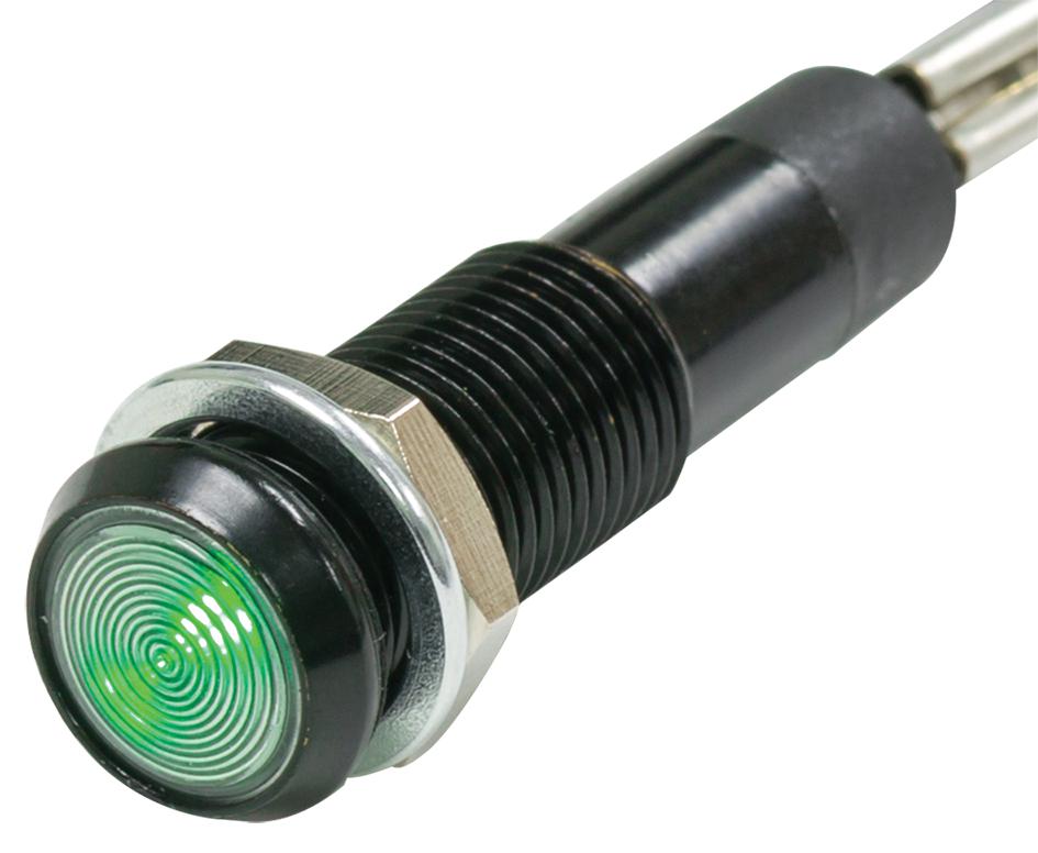 PM5-M124-GRN - Bivar - LED Panel Mount Indicator, Green, 24 V