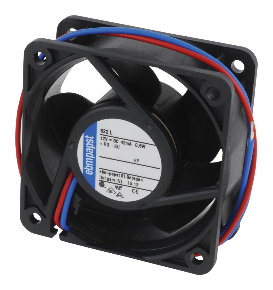 622L - Ebm-papst - DC Axial Fan, 12 V, Square