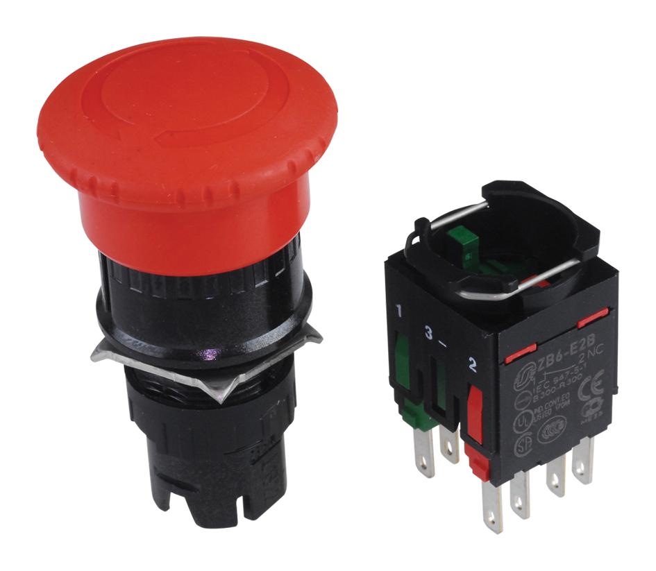 XB6AS8345B - Schneider Electric - Emergency Stop Switch, DPST-1NO, SPST-NC