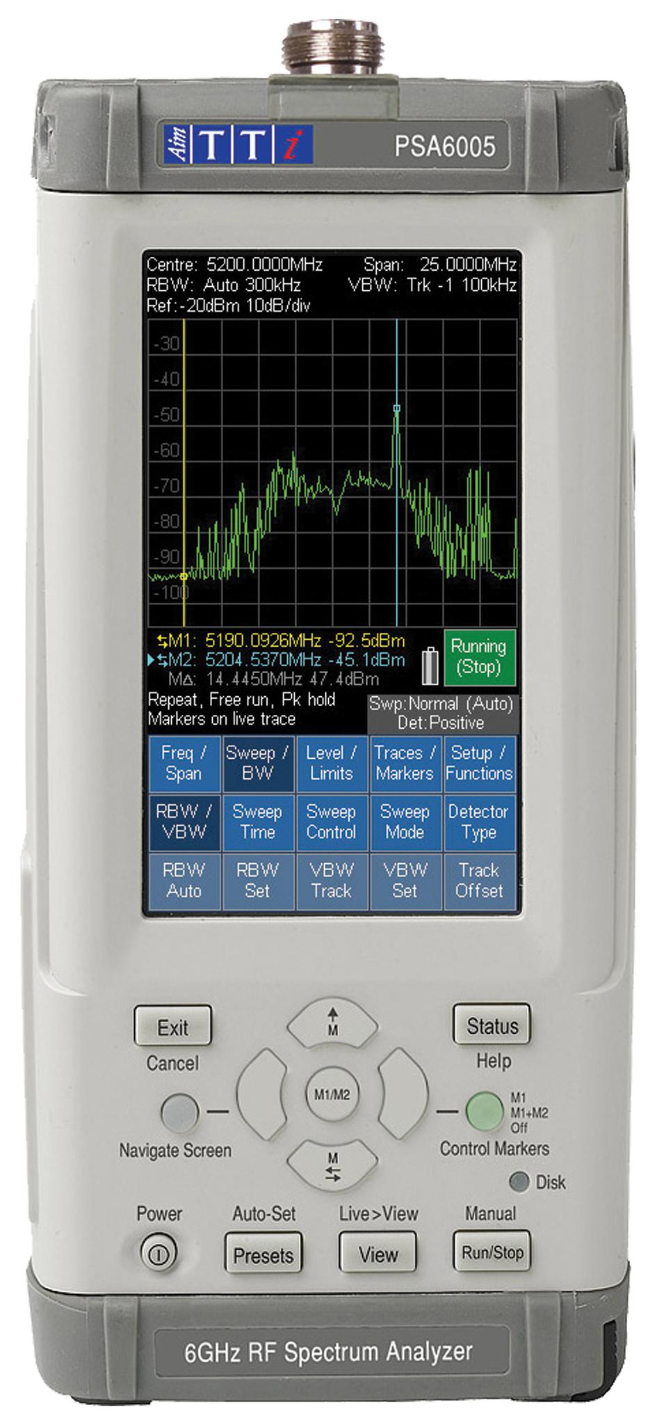 PSA6005 - Aim-tti Instruments - Spectrum Analyzer, Handheld, PSA 5 Series
