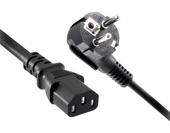 8510.098 - Quail Electronics - Mains Power Cord, CEE 7/7 Right Angle ...