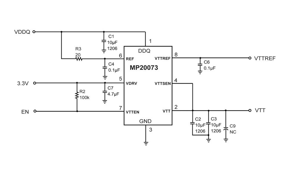 MP20073DH-LF-P - Monolithic Power Systems (mps) - DDR Termination Regulator, DDR2, DDR3