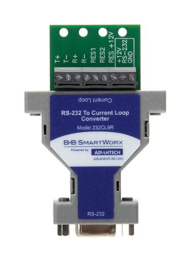 BB-232CL9R - Advantech - Serial Converter, RS-232 DB9 F to 20 mA Current Loop TB, 19.2 kbps