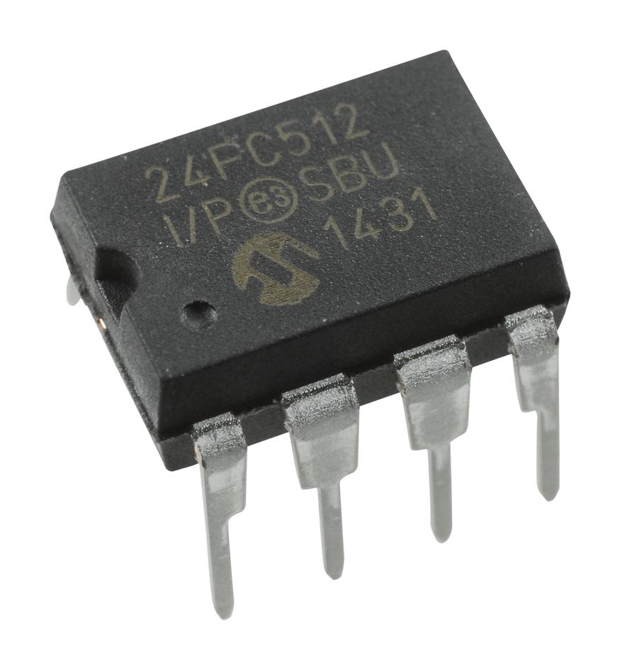 24FC512-I/P - Microchip - EEPROM, 512 Kbit, 64K x 8bit