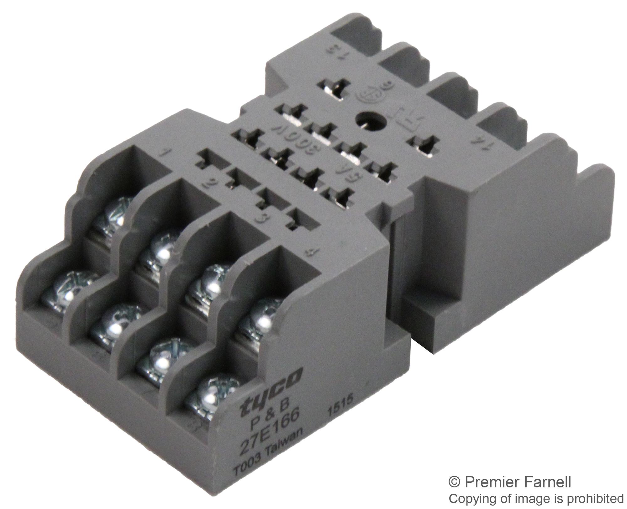 27E166 - Potter&brumfield - Te Connectivity - Relay Socket, Panel, Screw