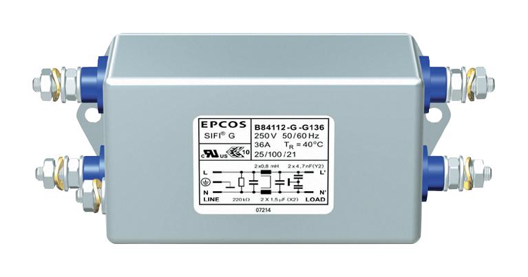 B84112G0000G136 - Epcos - Power Line Filter, General Purpose, 250 VAC