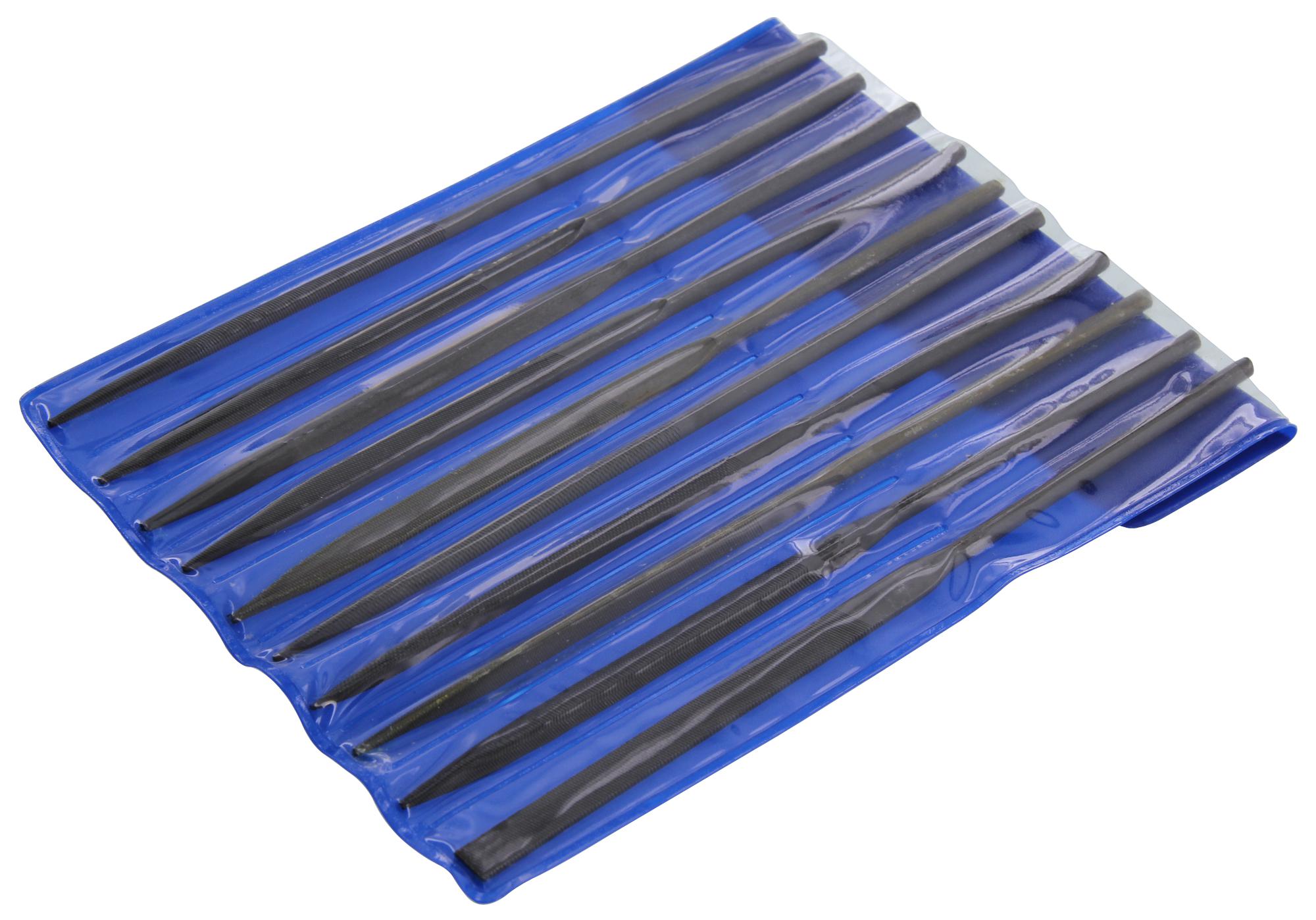 D00149 - Duratool - 10 Piece Needle File Set Supplied in Plastic Wallet