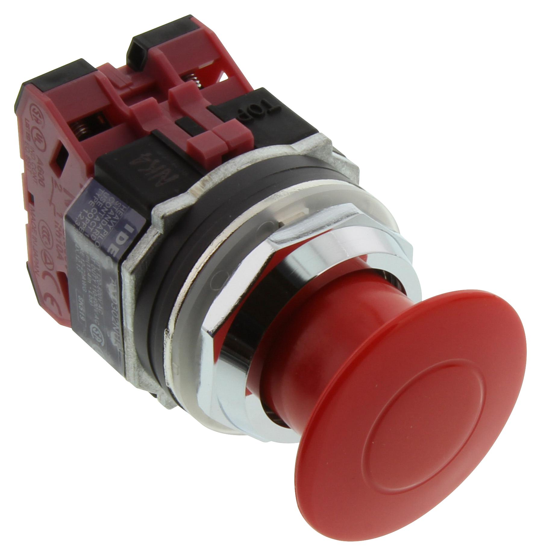 AYD302NUR - Idec - Emergency Stop Switch, DPST-NC, Push-Pull