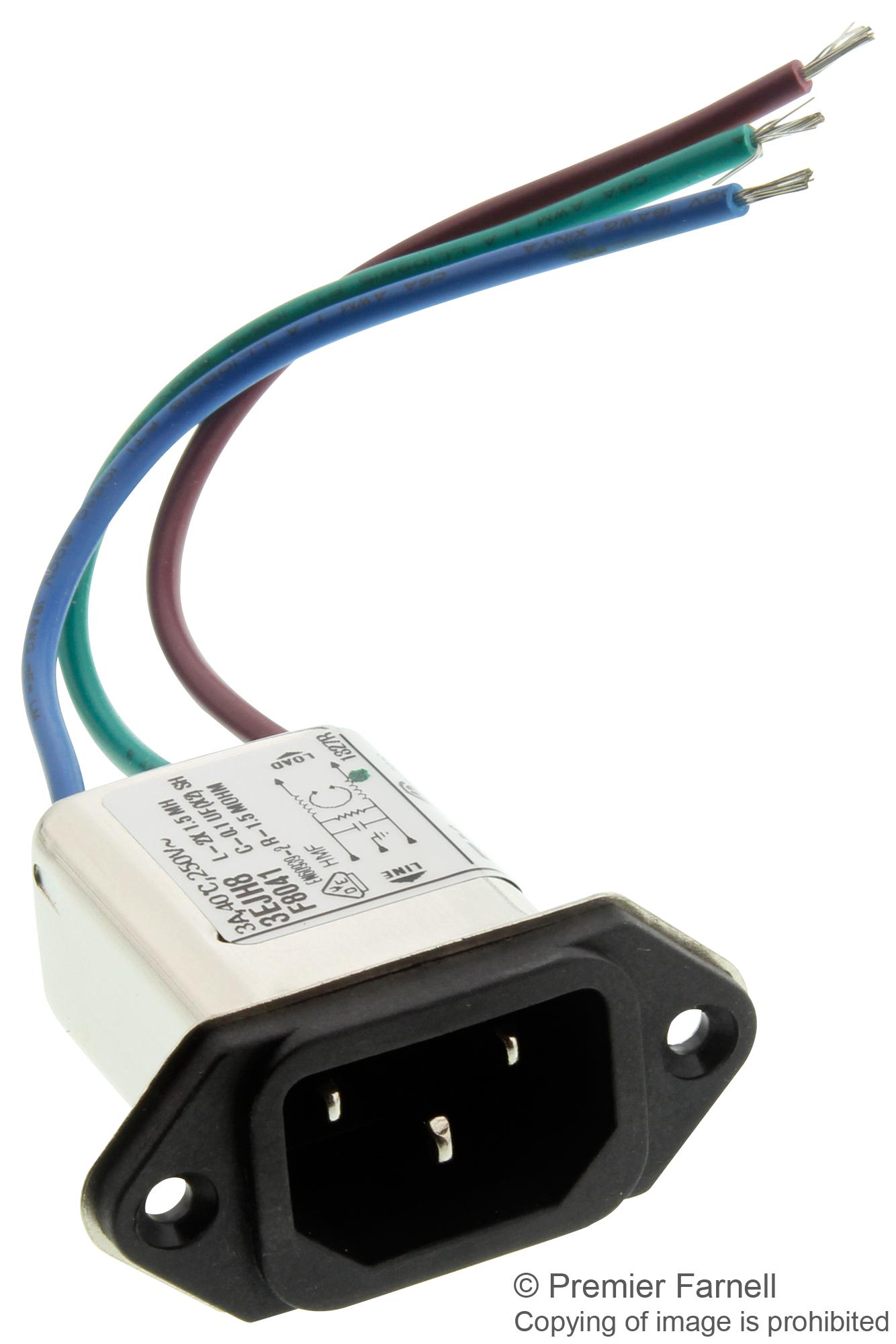 3EJH8 - Corcom - Te Connectivity - Filtered IEC Power Entry Module, IEC ...