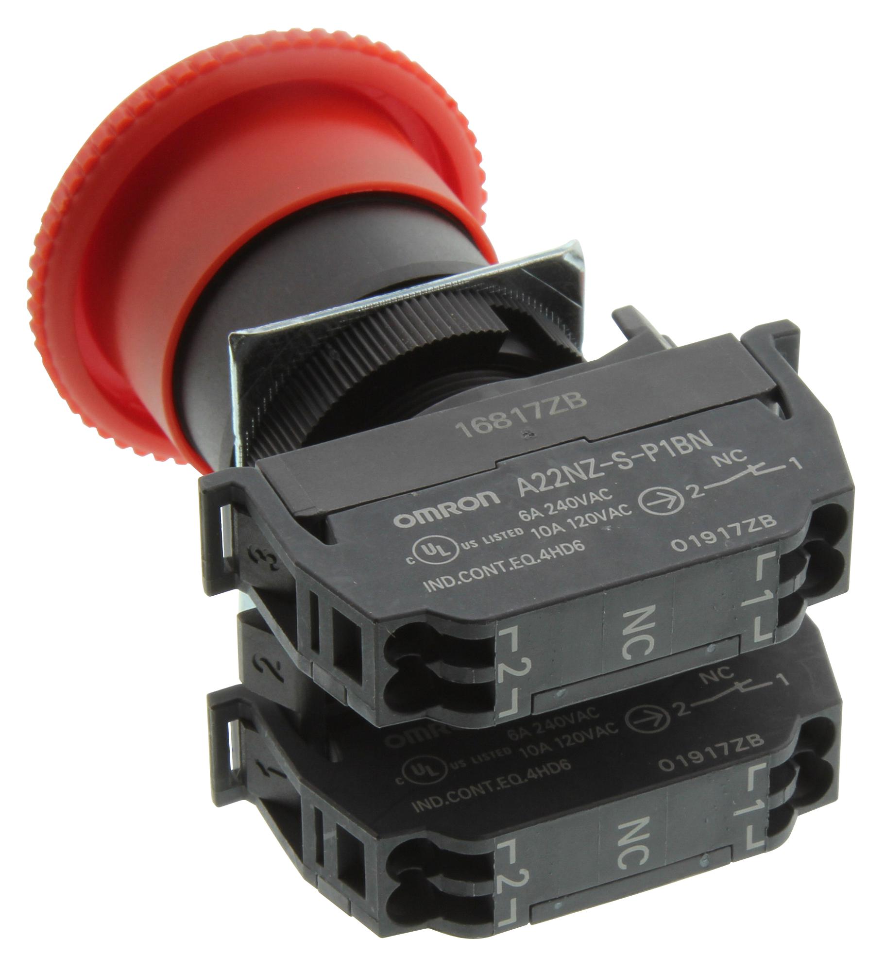 A22NE-M-P202-N - Omron Industrial Automation - Interruptor para Paro de Emergencia, DPST-NC ...