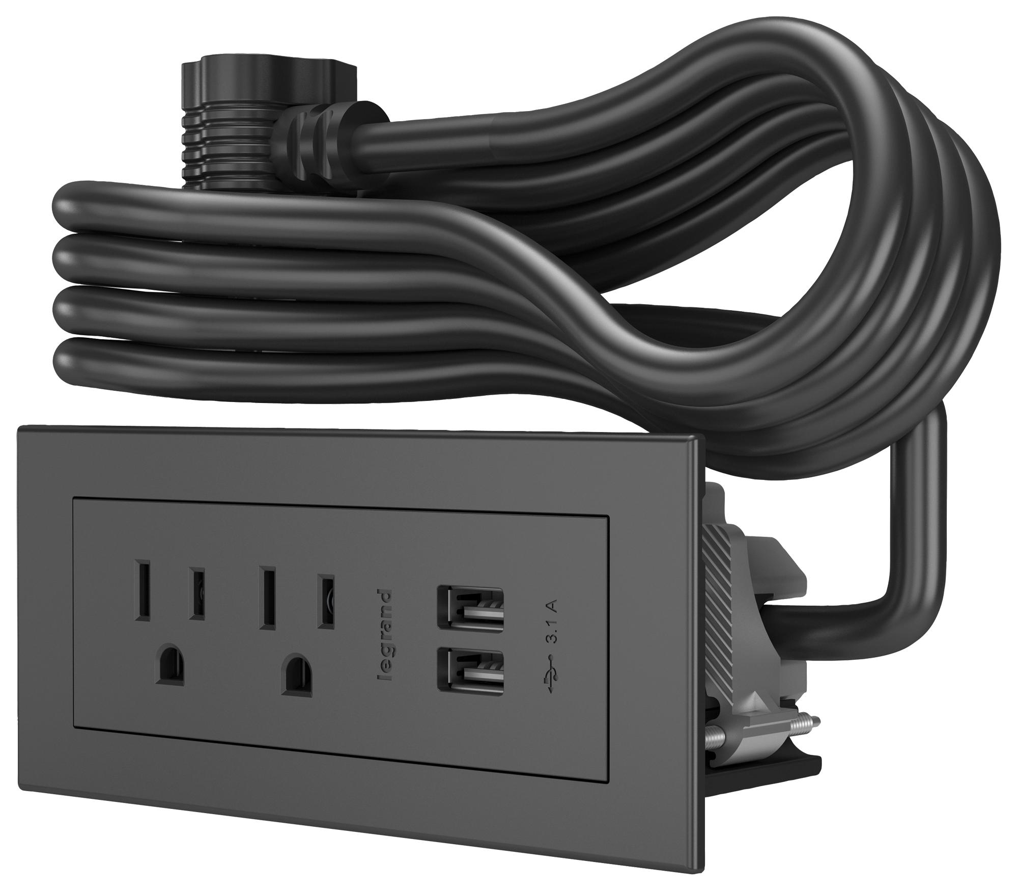 RDZBK - Legrand Wiremold - USB Charger Receptacle, Radiant RDZ Series, 15 A