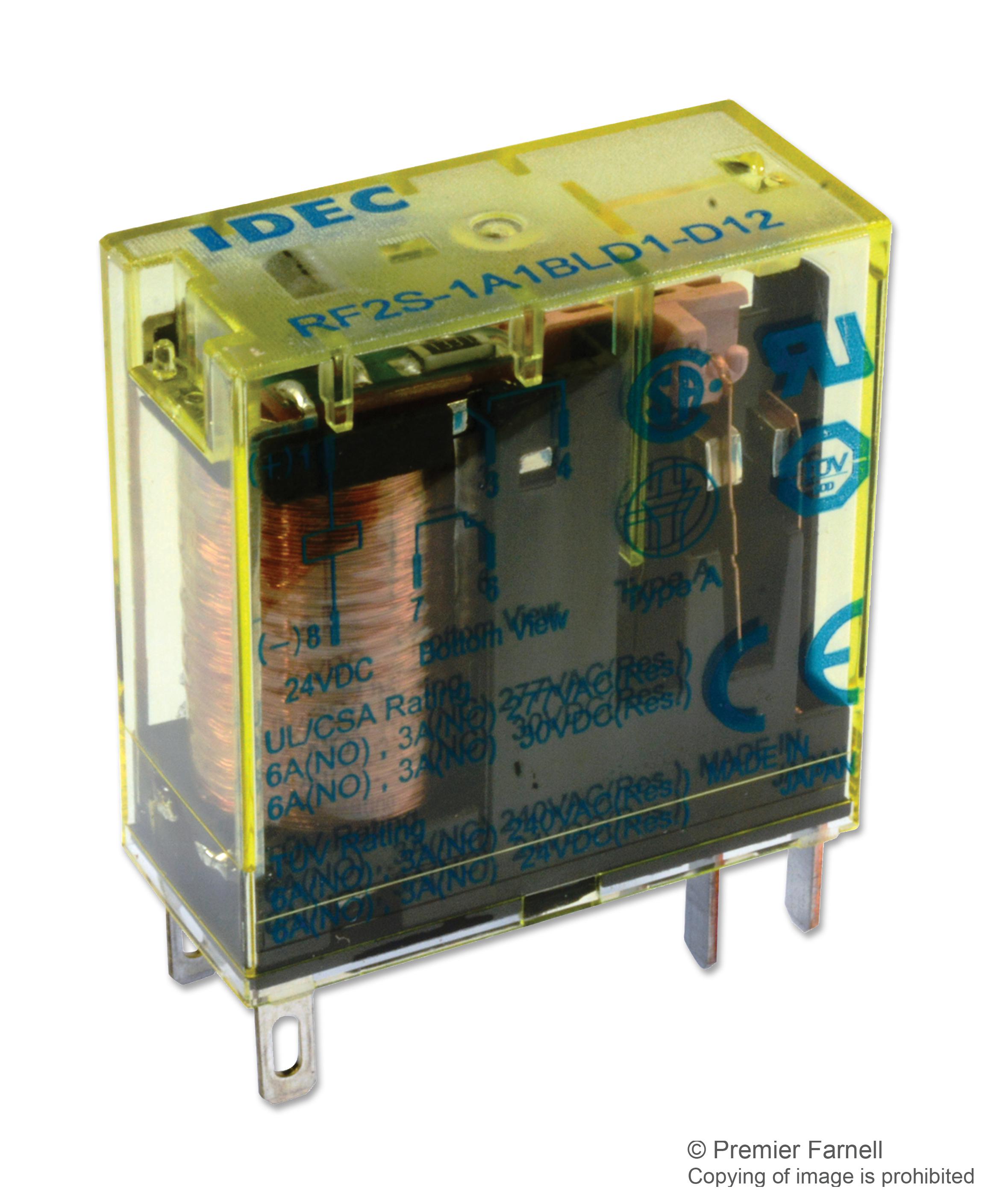 RF2S-1A1BLD1-D12 - Idec - Power Relay, SPST-NC, SPST-NO