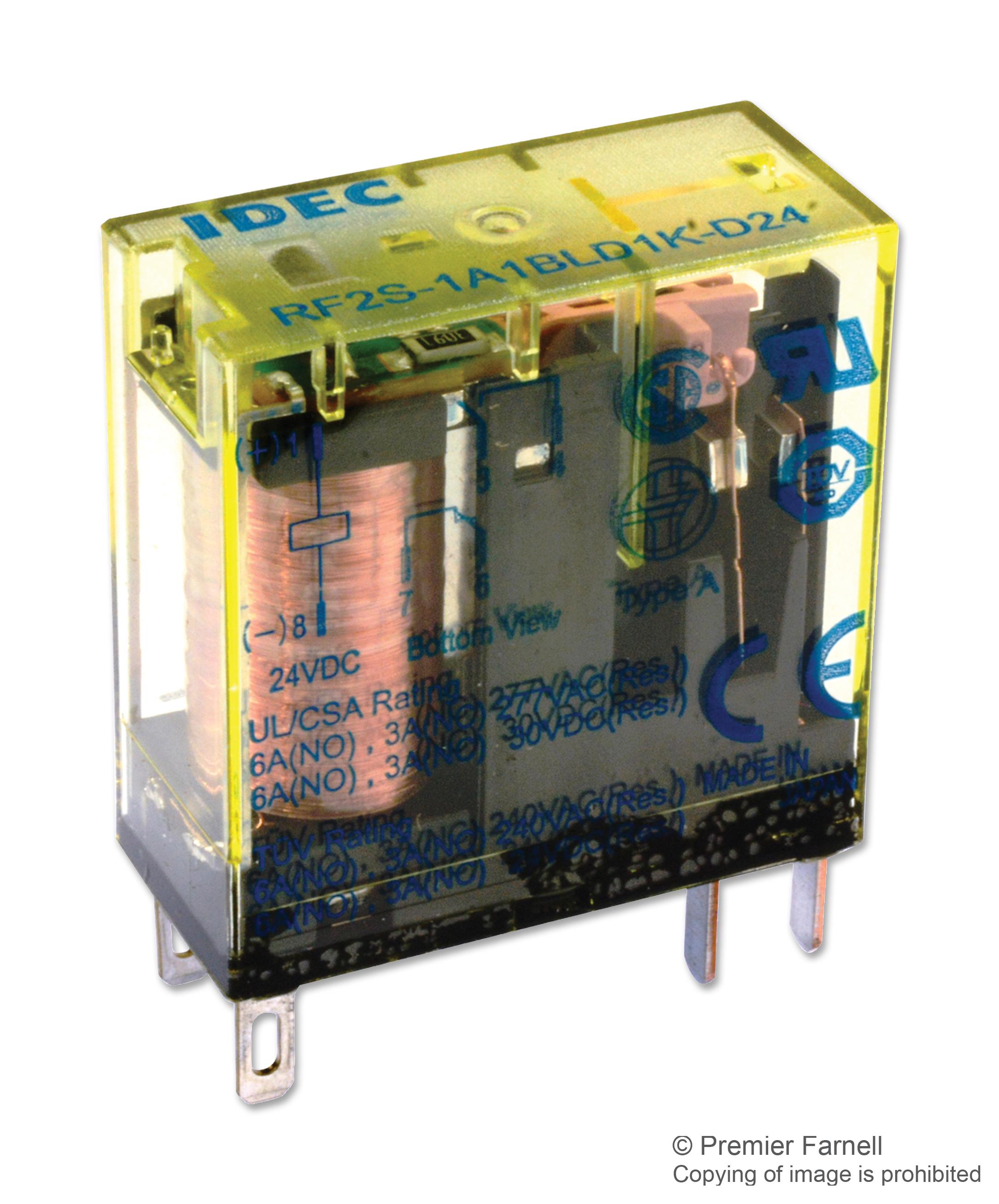 RF2S-1A1BLD1K-D24 - Idec - Power Relay, SPST-NC, SPST-NO
