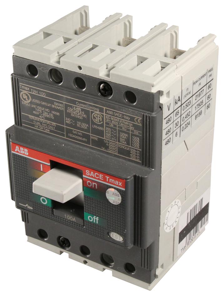 T2H100TW - Abb - Thermal Magnetic Circuit Breaker, Molded Case, Tmax T2 ...
