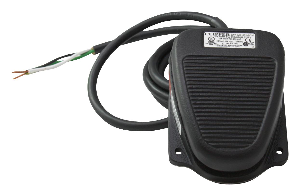 632-SC36 - Linemaster - Foot Operated Switch, IP20, Clipper Series