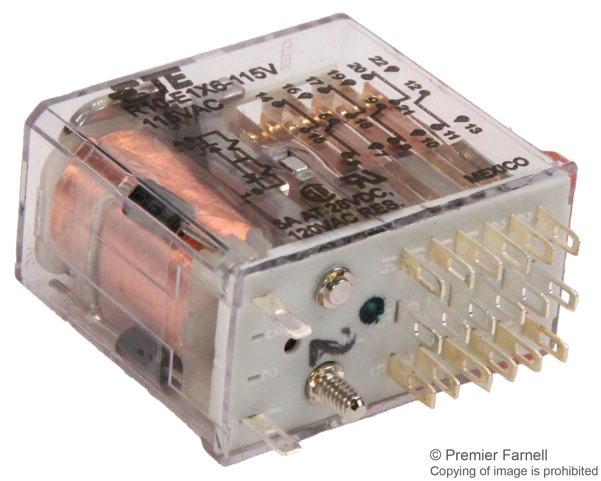 R10-E1X6-115V - Potter&brumfield - Te Connectivity - Power Relay, 6PDT ...