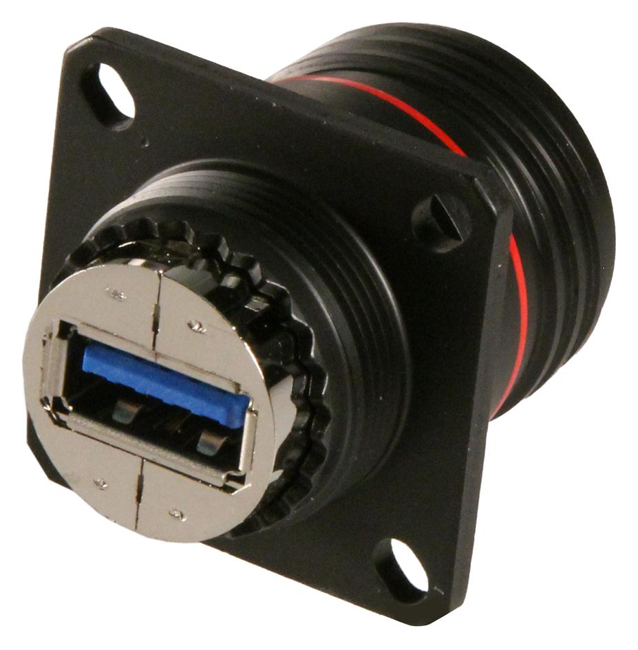 USB3FTV2AZN - Amphenol Pcd - USB Sealed Connector, Square Flange ...
