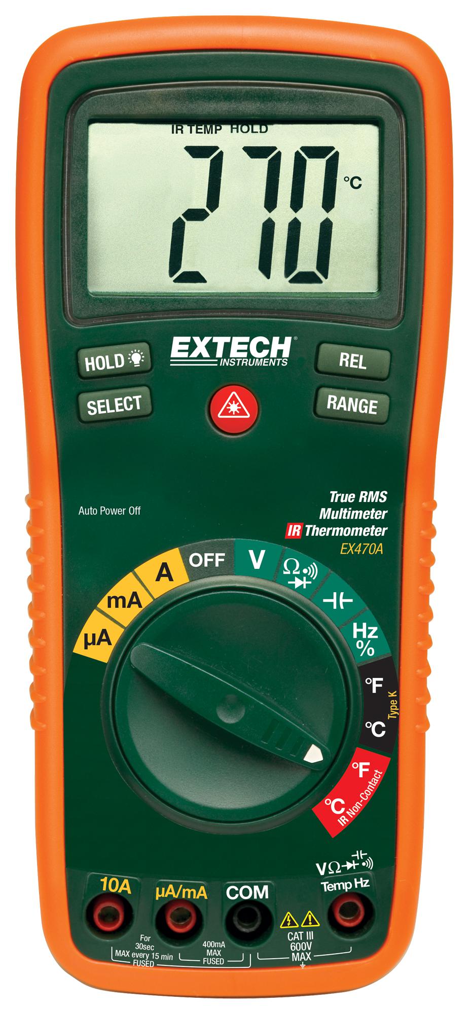 EX470A - Extech Instruments - Handheld Digital Multimeter, True RMS, 10A