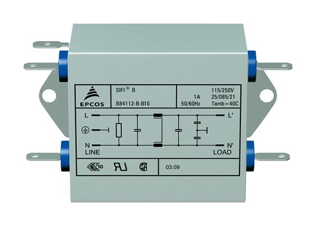 B84112B0000B110 - Epcos - Power Line Filter, General Purpose, 250 VAC