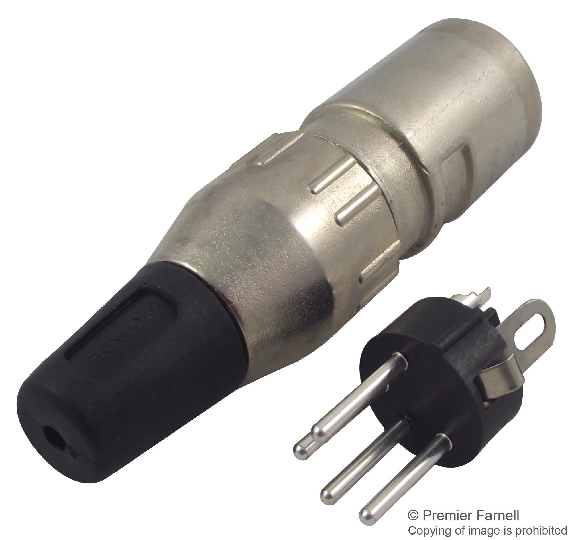 701-0400 - Deltron Components - XLR Connector, 4 Contacts, Plug