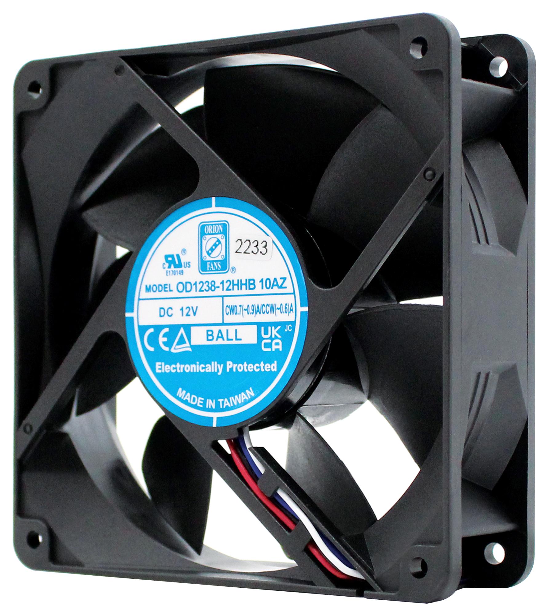OD1238-12HHB10AZ - Orion Fans - DC Axial Fan, 12 V, Square