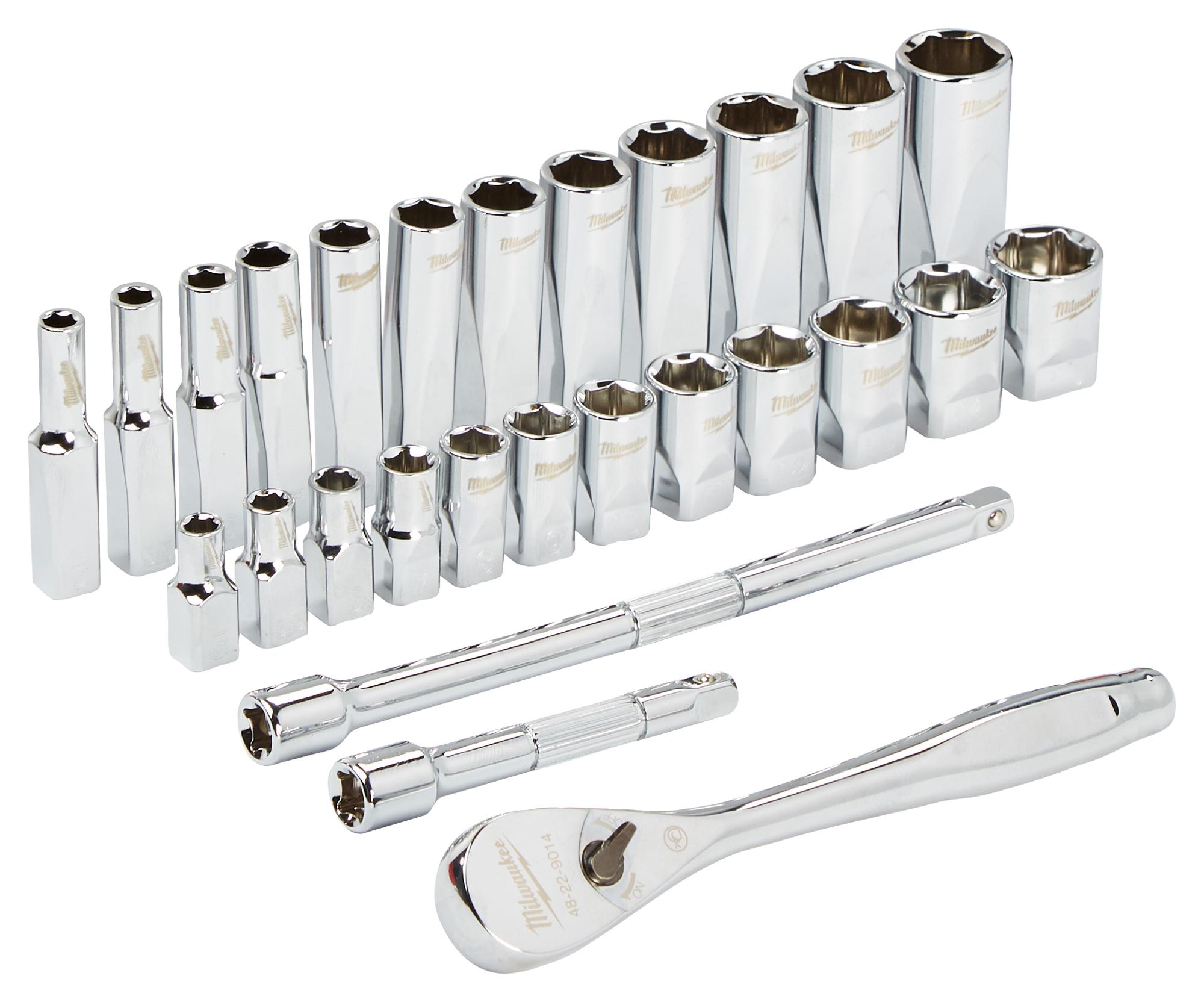 48-22-9504 - Milwaukee Tool - Socket Set, Ratchet, 3/8 " Drive