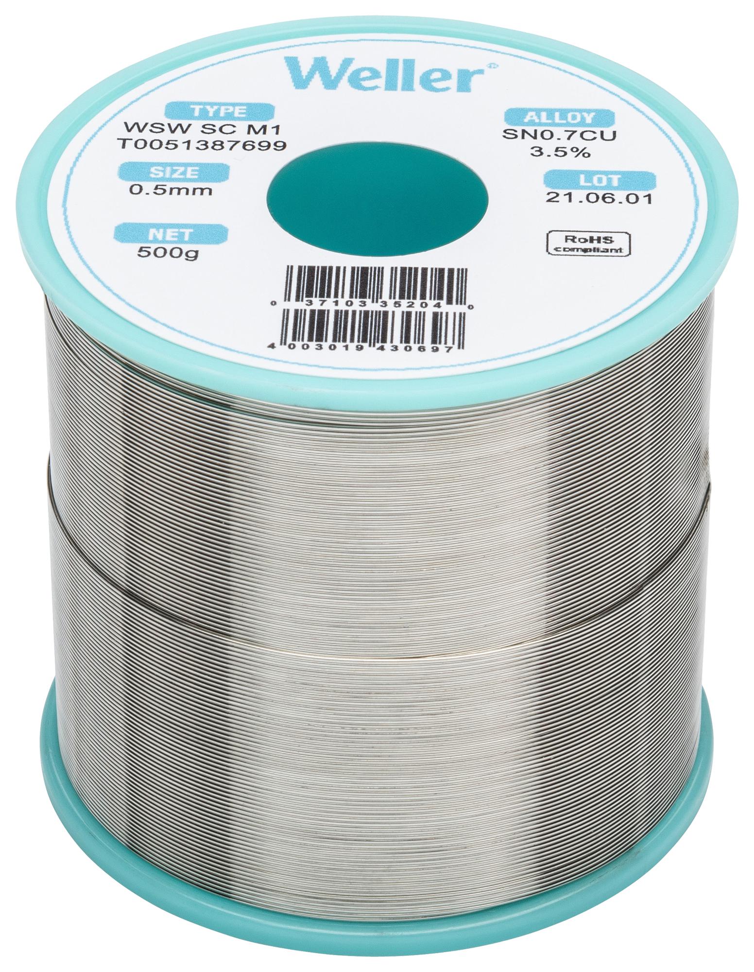 T0051387699 - Weller - Solder Wire, 99.3, 0.7 SN