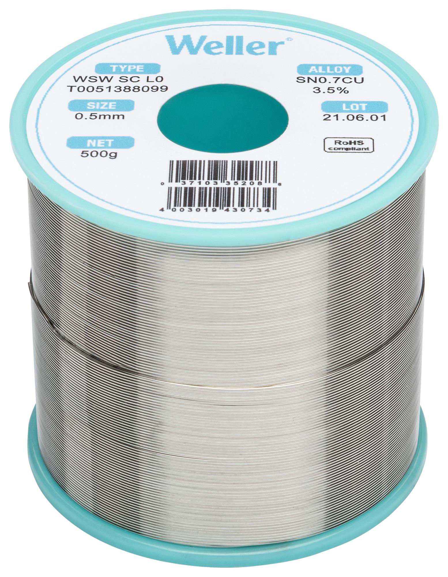 T0051388099 - Weller - Solder Wire, 99.3, 0.7 SN