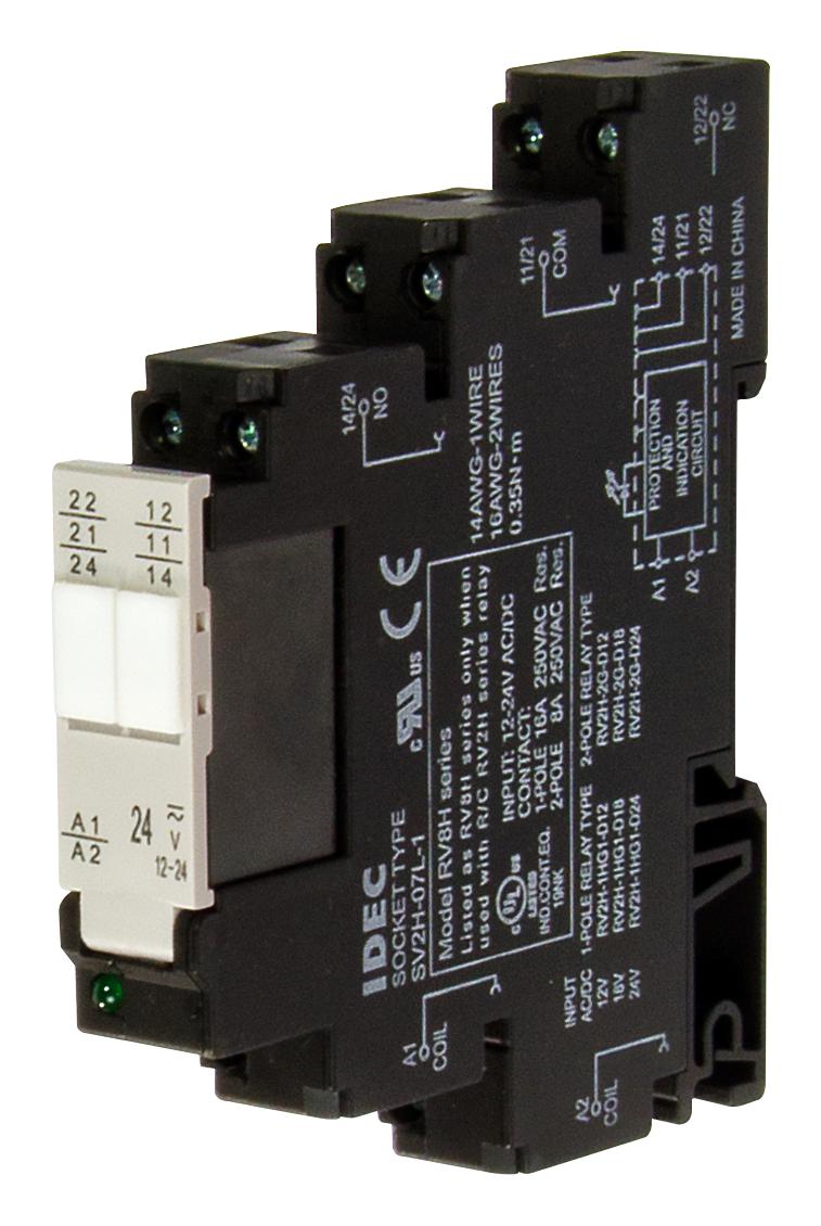 RV8H-2L-AD24 - Idec - Power Relay, IP20, DPDT