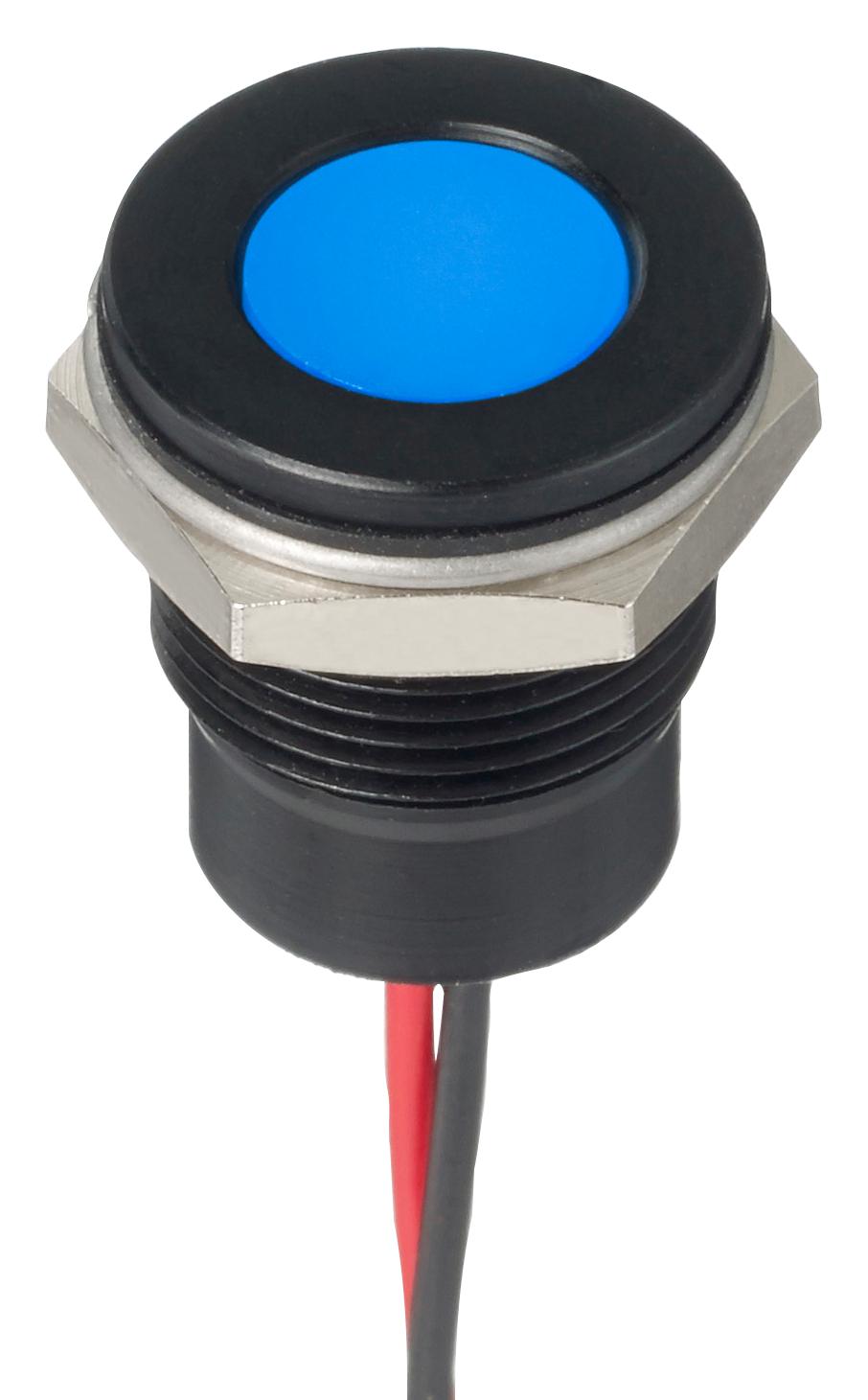 Q12-7F5BXXB12E - Apem - LED Panel Mount Indicator, Blue, 12 VDC