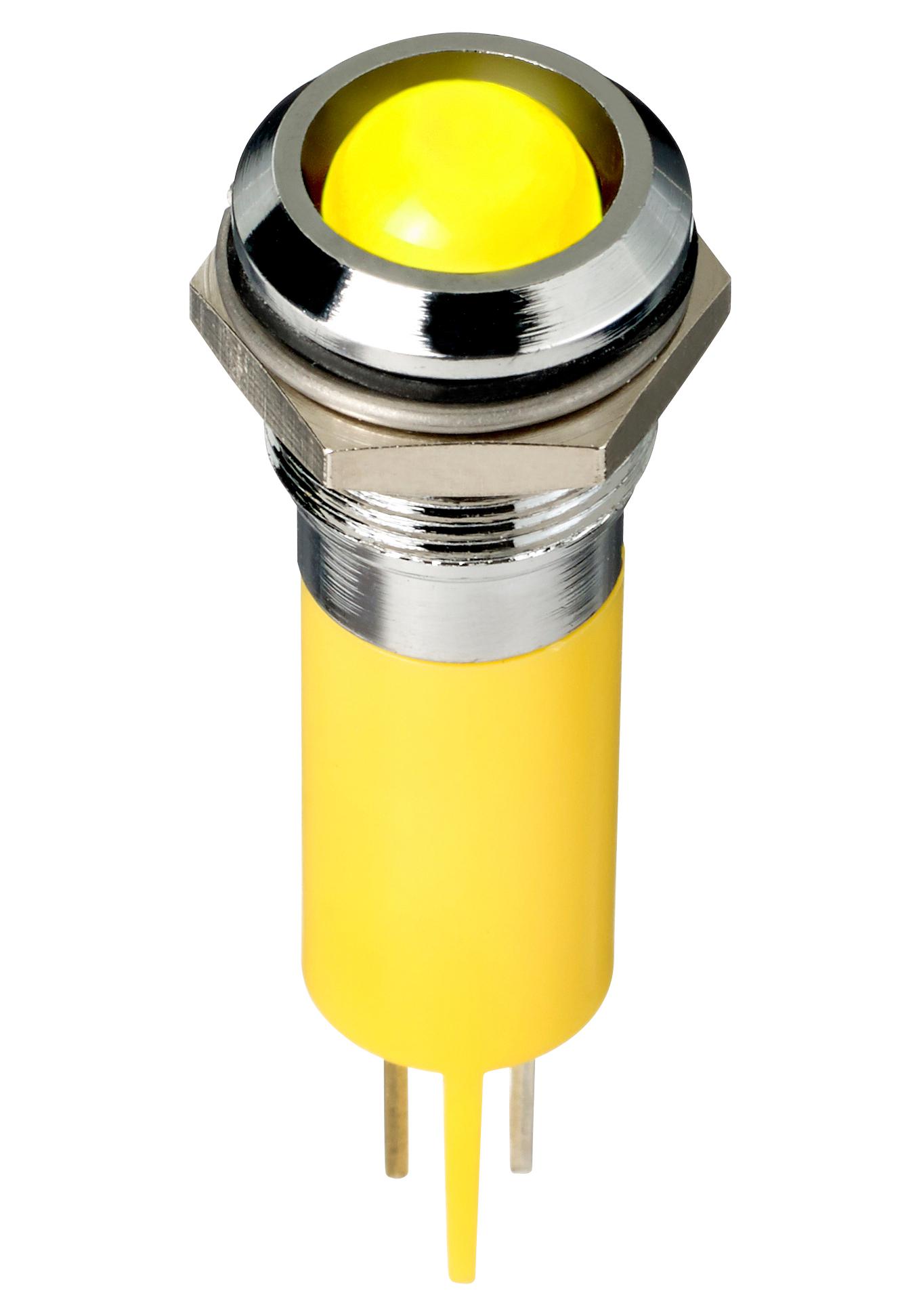 Q12-7P1CXXHY12E - Apem - LED Panel Mount Indicator, Yellow, 12 VDC