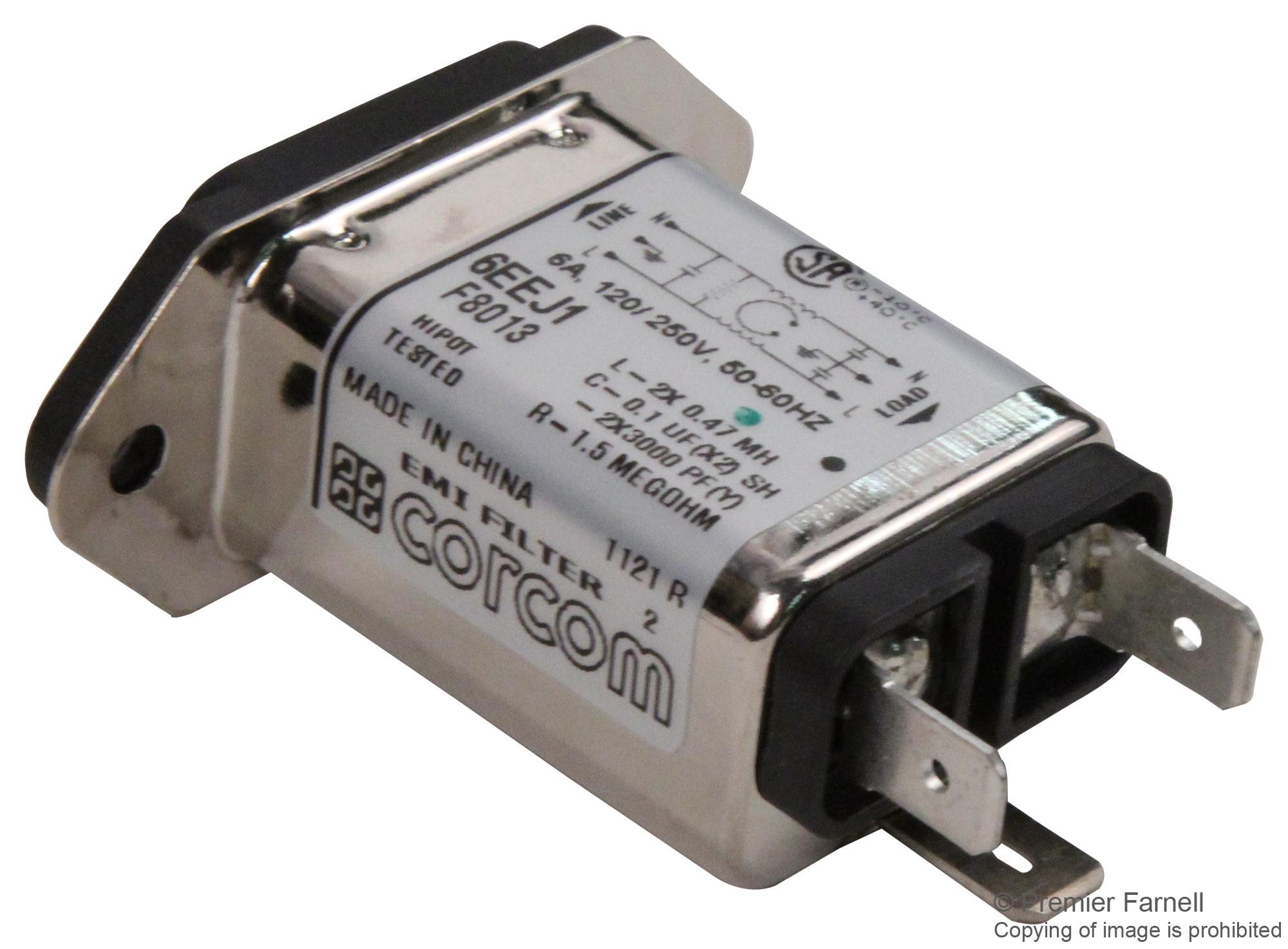 6609006-9 - Corcom - Te Connectivity - Filtered IEC Power Entry Module ...