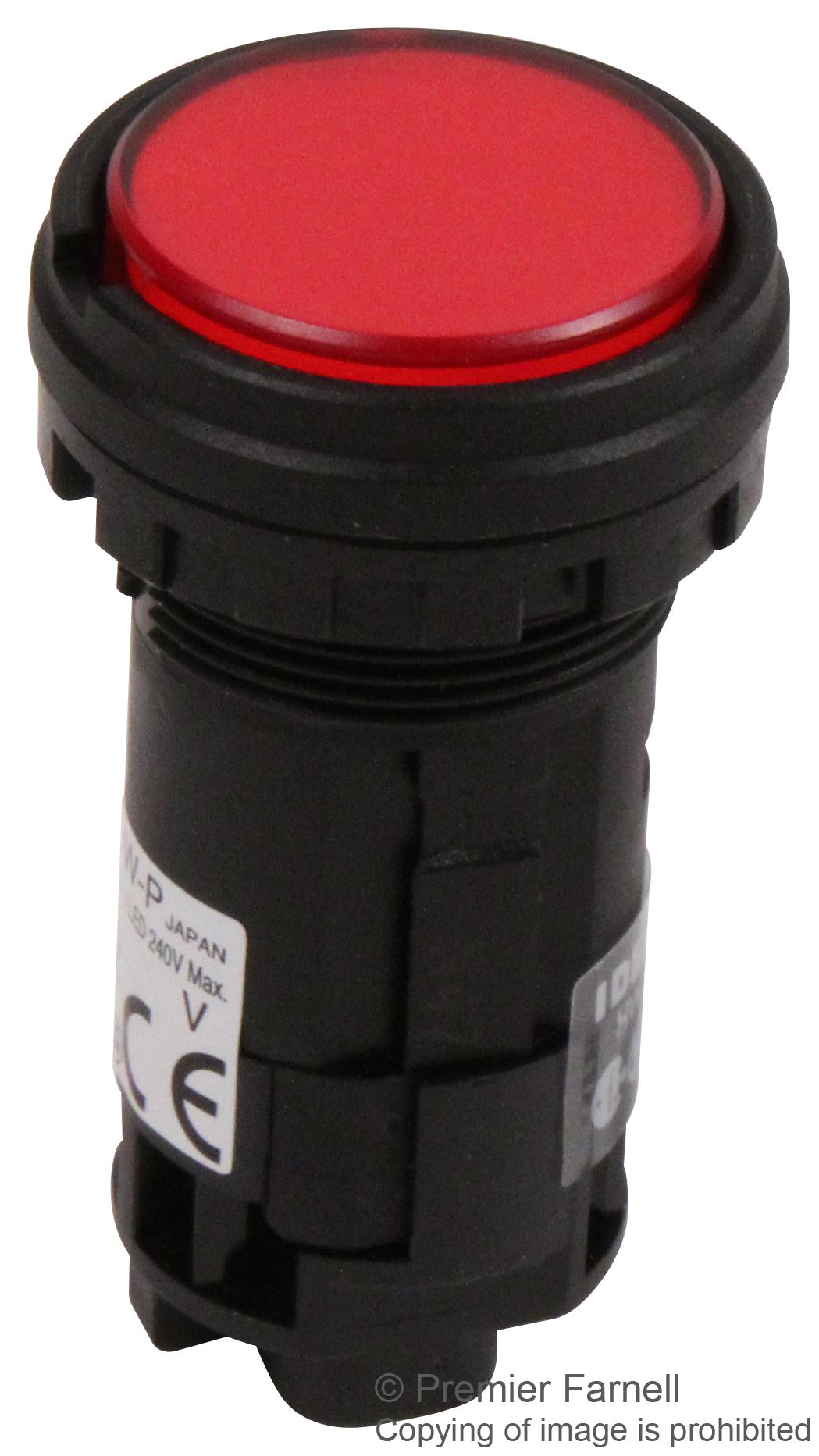 HW1P-1FQD-R-24V - Idec - LED Panel Mount Indicator, Pilot Light, Red