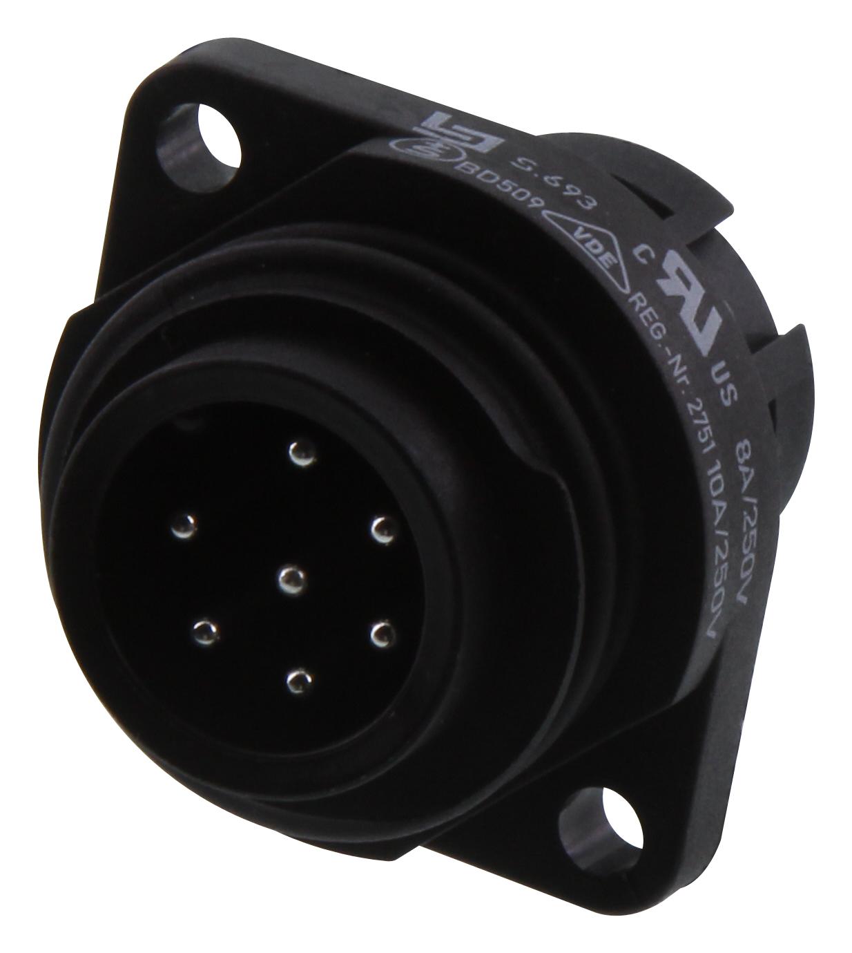09-4219-00-07 - Binder - Circular Connector, 693 Series, Panel Mount Plug