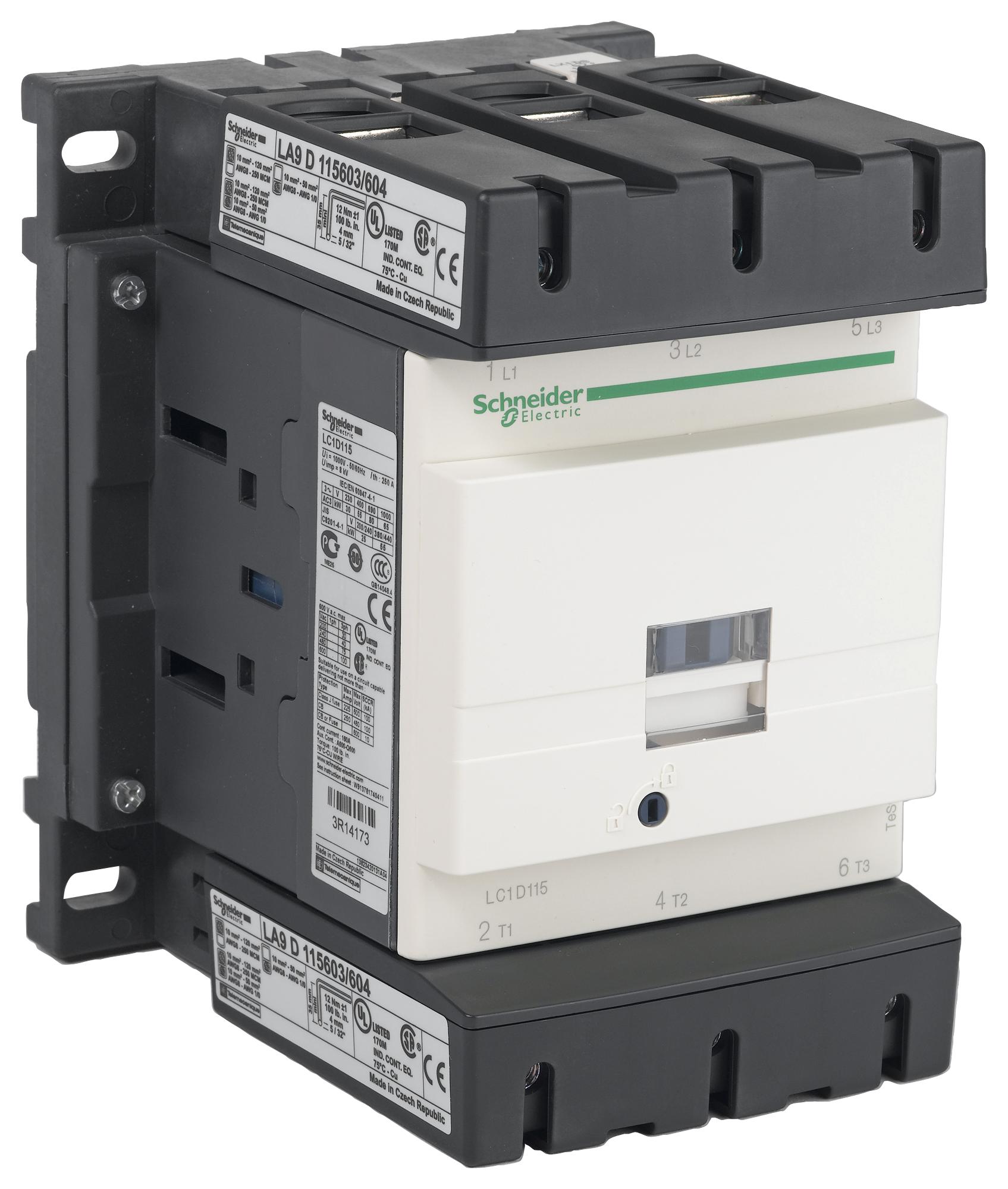LC1D115G7 - Schneider Electric - Contactor, 115 A, DIN Rail