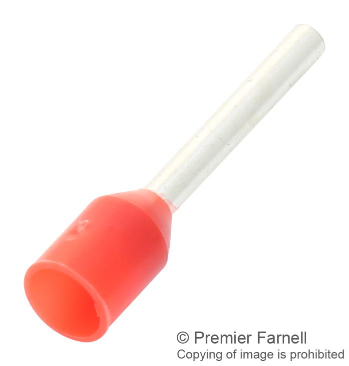 E1508-RED - Multicomp Pro - Wire Ferrule, Single Wire, 16 AWG