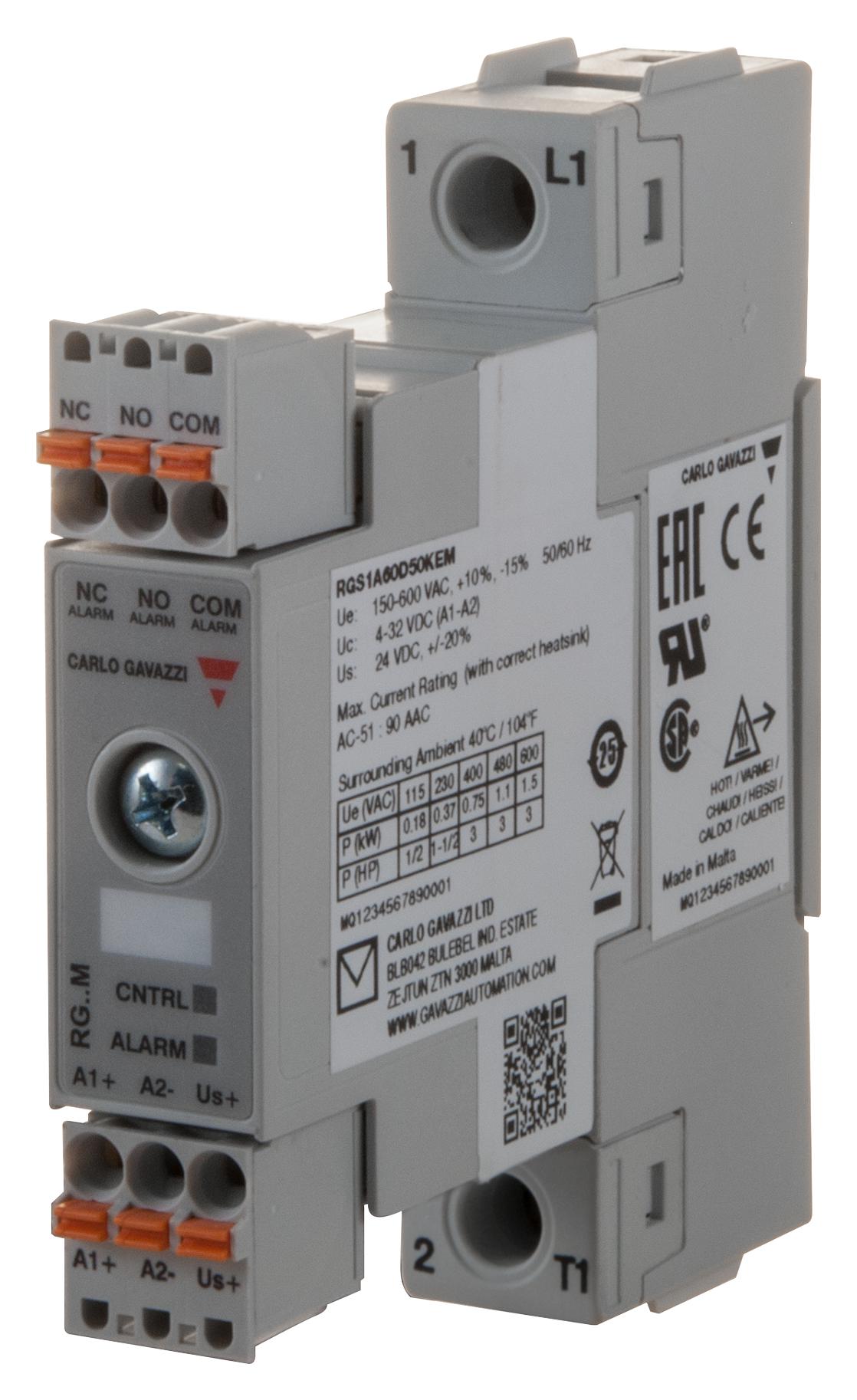 RGS1A60D50KEM - Carlo Gavazzi - Solid State Contactor, 50 A, 660 VAC