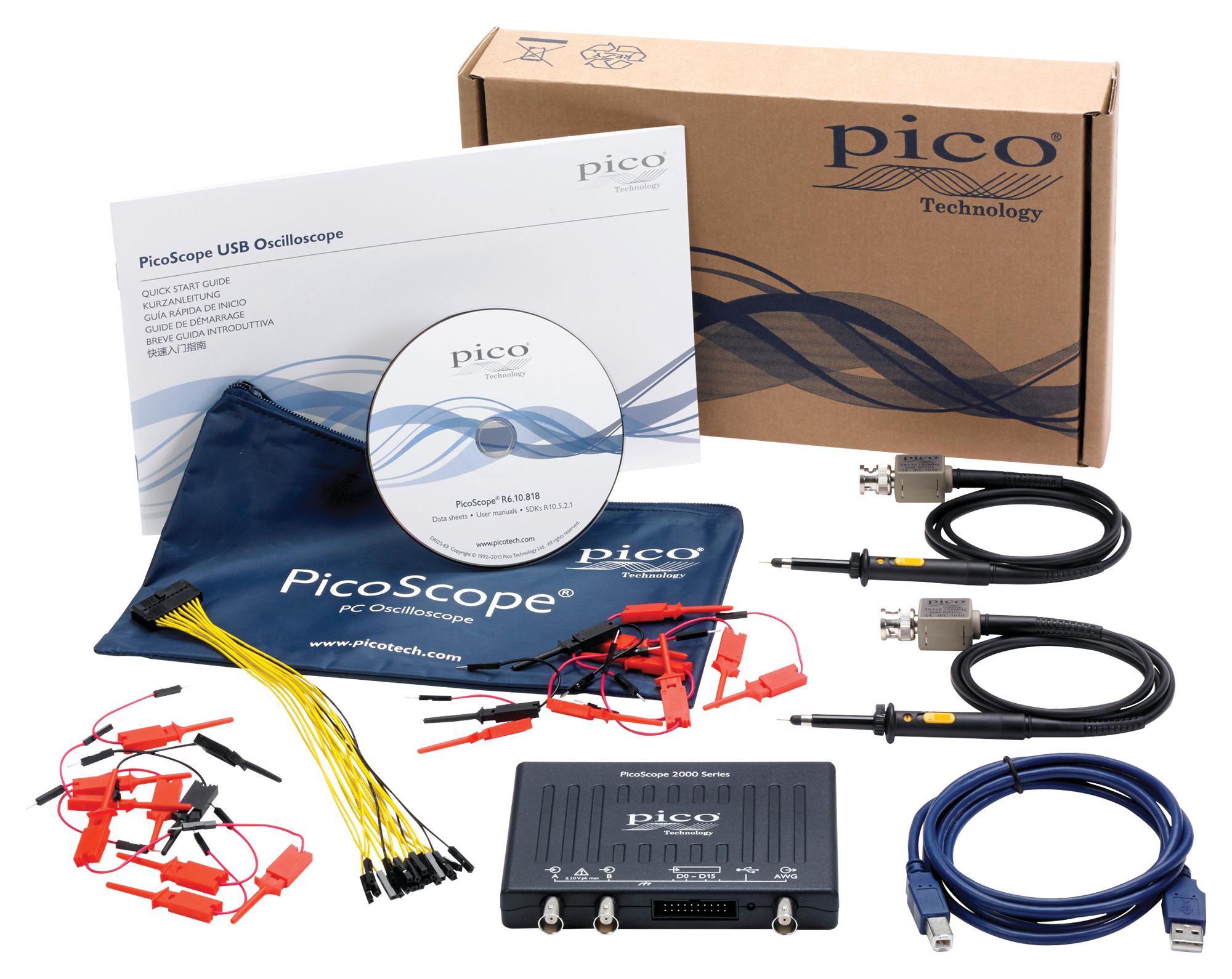 PICOSCOPE 2208B MSO - Pico Technology - PC USB Oscilloscope, Digital Triggering, PicoScope 2000 ...