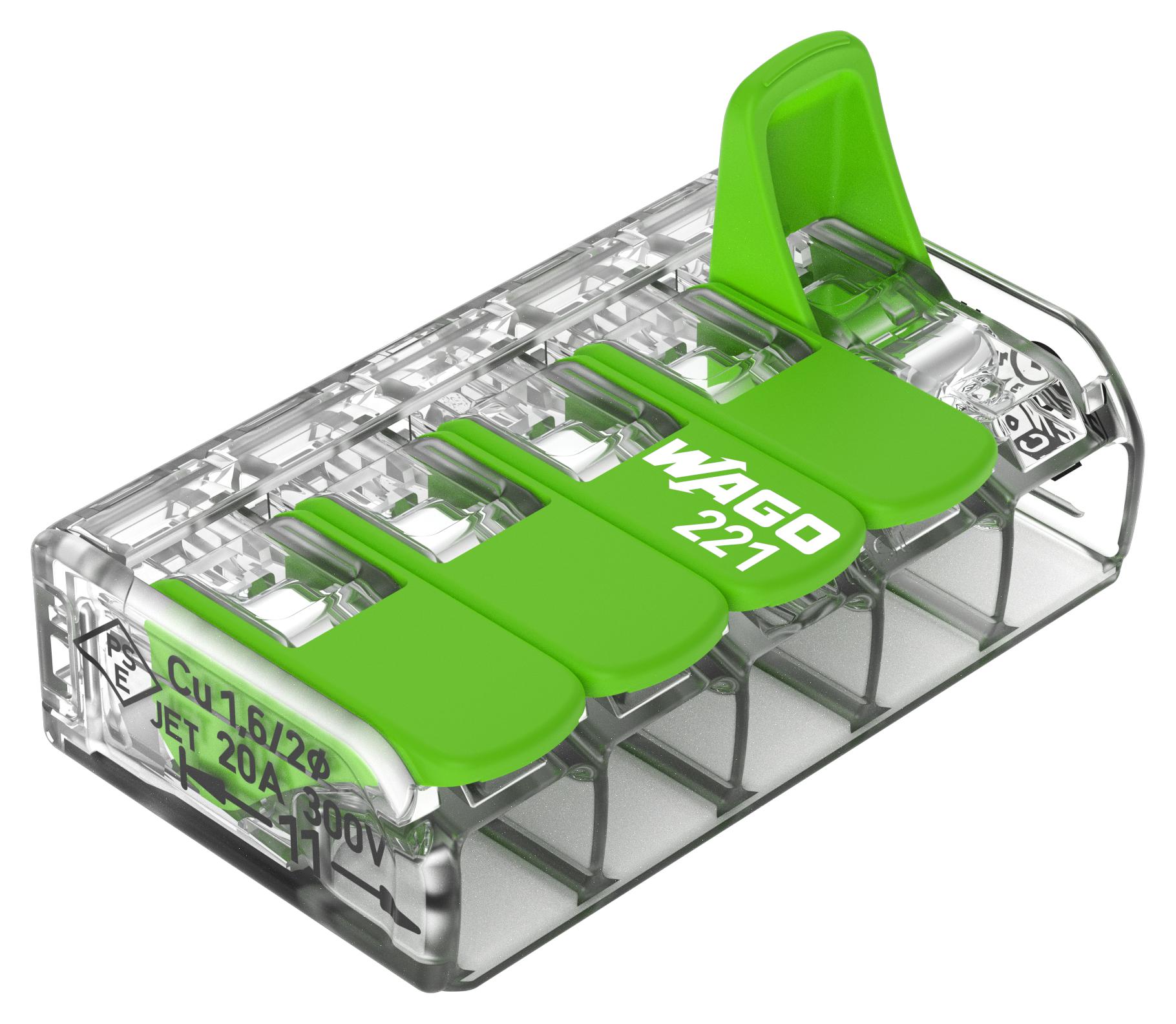 221-425 - Wago - Pluggable Terminal Block, 5 Positions, 24AWG to 12AWG