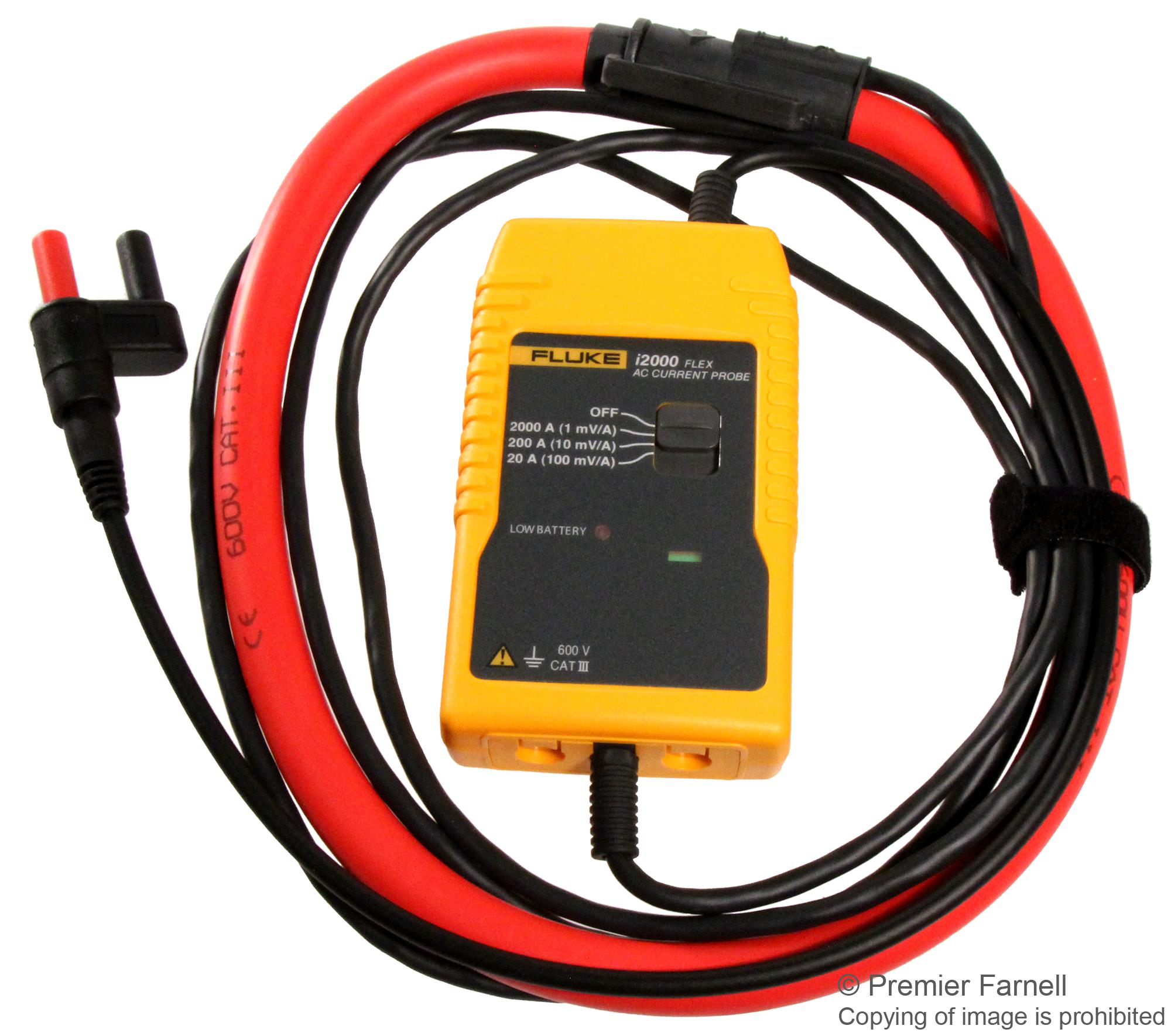 I2000FLEX - Fluke - Current Probe, 4mm Double Banana Plug, Shrouded