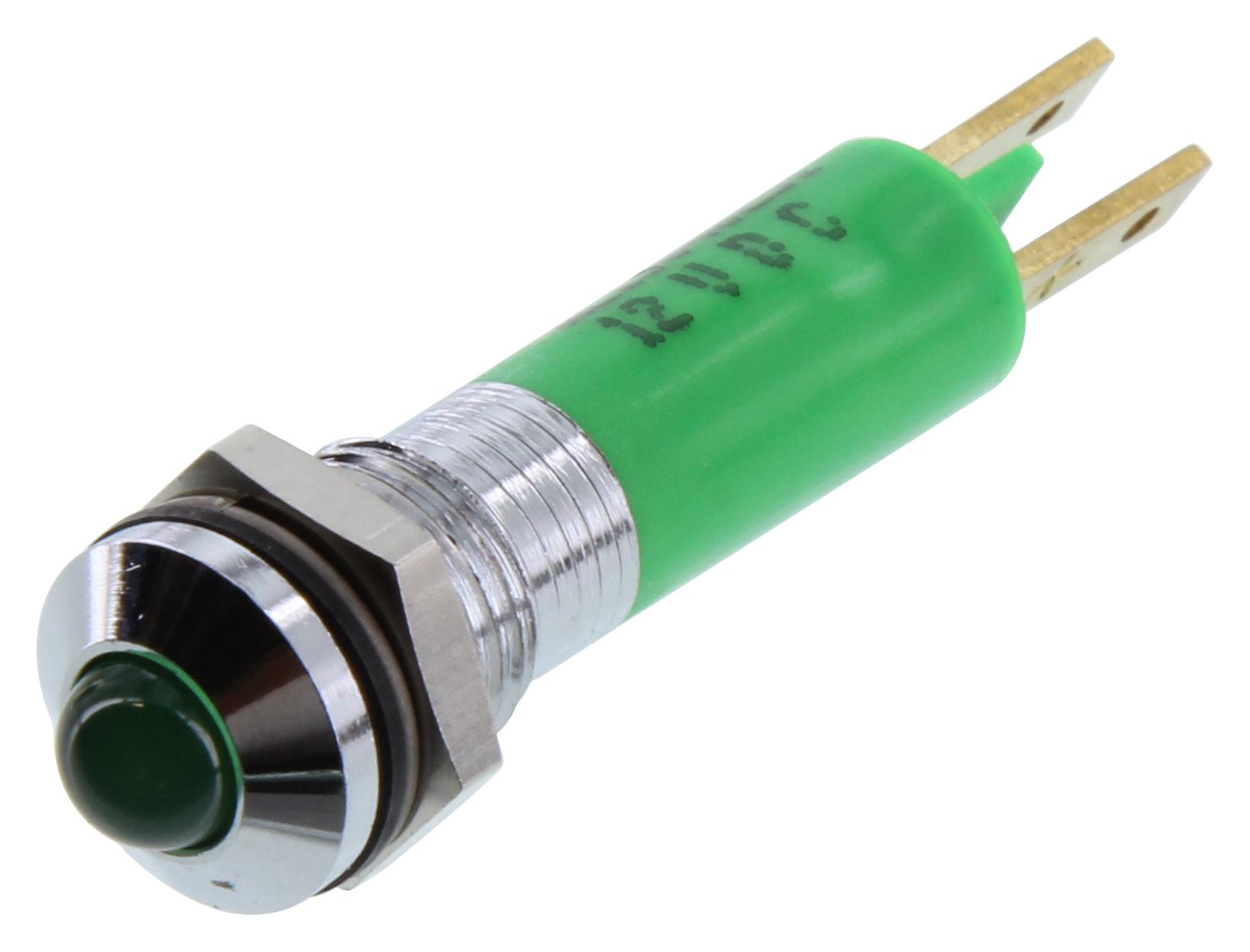 WL-19040251 - Wamco - LED Panel Mount Indicator, Satin Chrome Bezel, Green