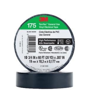 175BK4A - 3m - Tape, Rubber Adhesive, PVC (Polyvinyl Chloride)